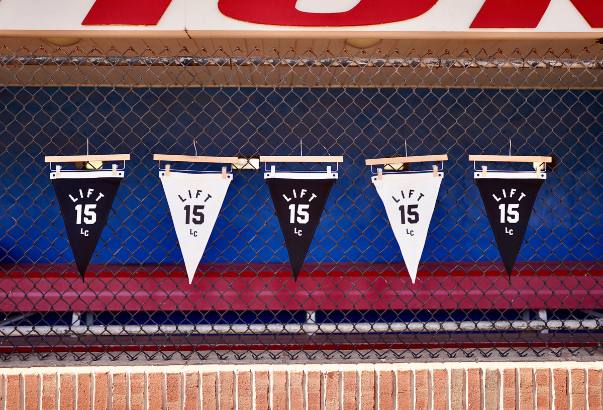 Play Ball Pennant Flag (Black) - LIFTING CULTURE APPAREL
