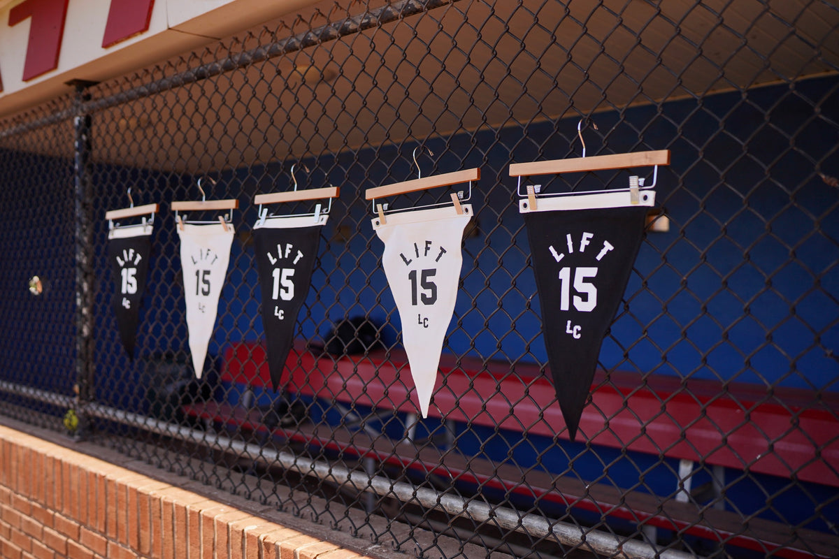 Play Ball Pennant Flag (Bone) - LIFTING CULTURE APPAREL