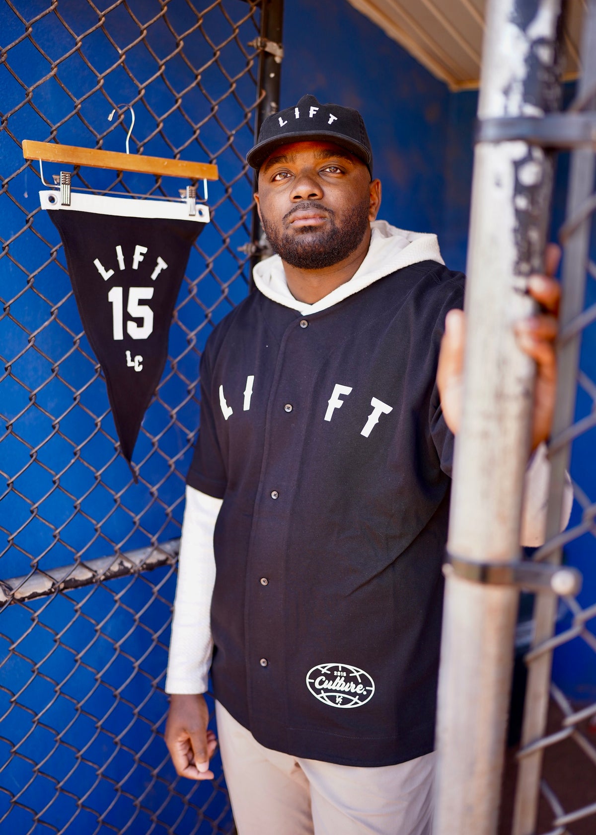 Play Ball Pennant Flag (Black) - LIFTING CULTURE APPAREL