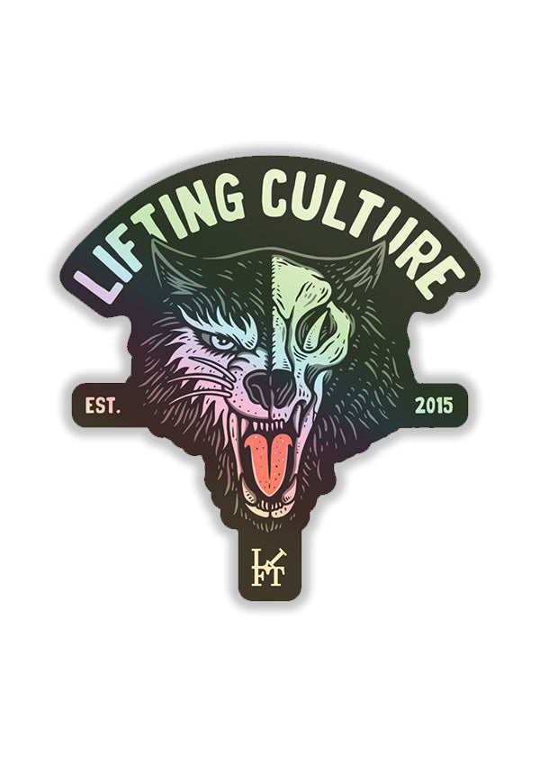 Alpha Wolf Sticker (Holographic) - LIFTING CULTURE APPAREL